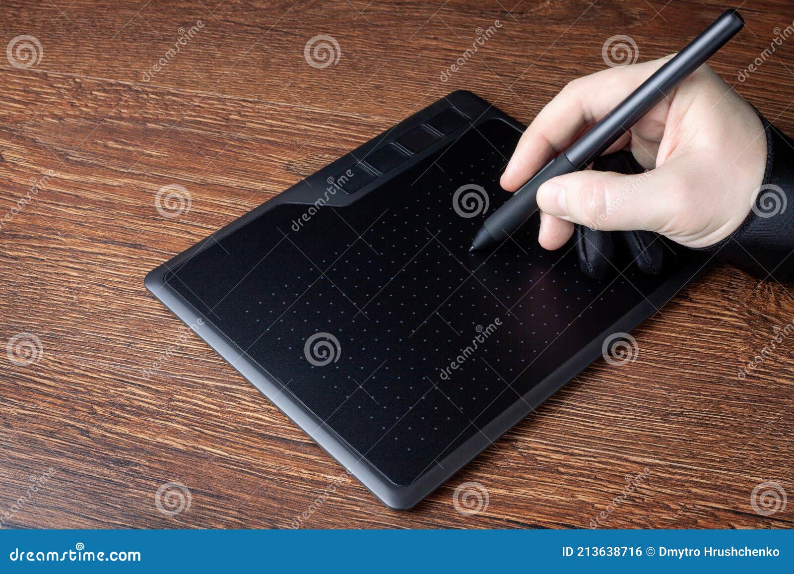 Professional Designer Using Graphic Tablet with Digital Pen Stock Photo ...