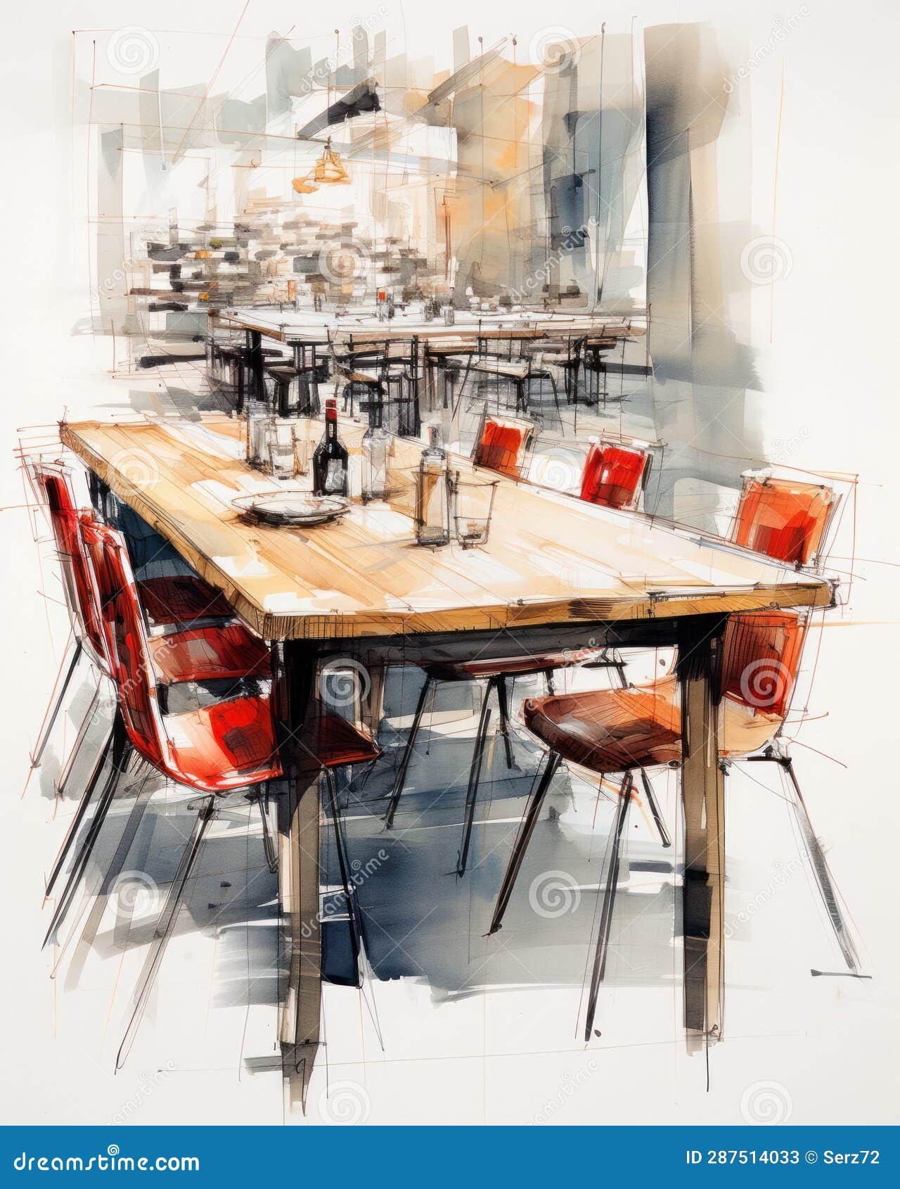 Professional Desktop Sketch Stock Image - Image of style, home: 287514033