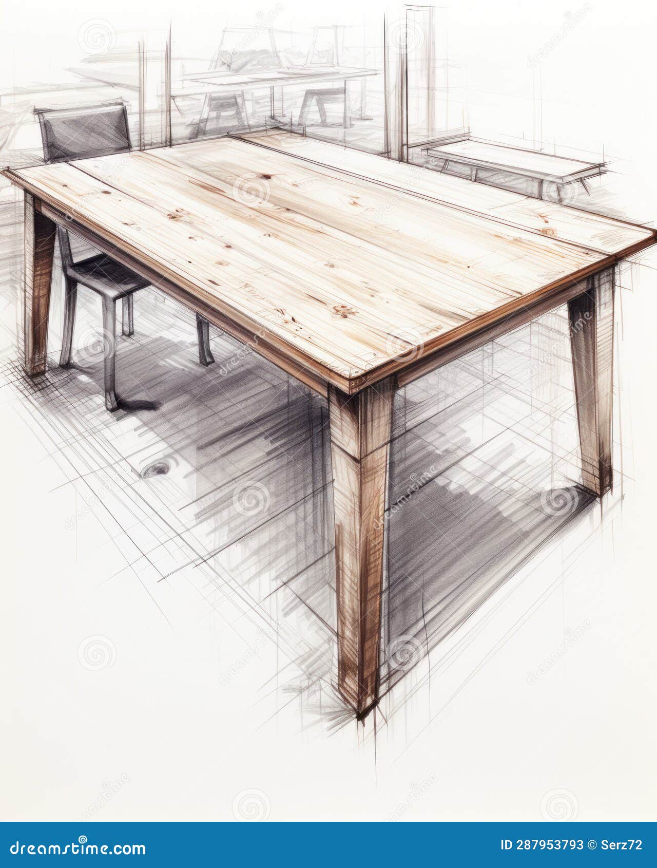 Professional Desktop Sketch Stock Image - Image of desk, computer ...