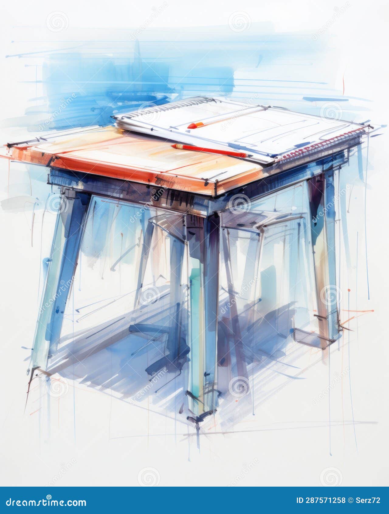 Professional Desktop Sketch Stock Illustration - Illustration of ...