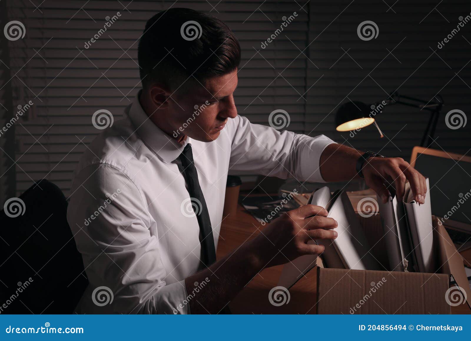 Professional Detective Doing Paperwork in His Office Stock Photo ...