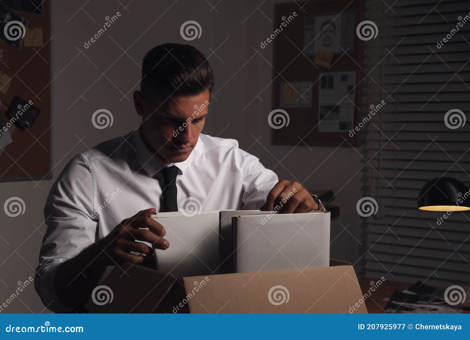 Professional Detective Doing Paperwork in His Office Stock Image ...