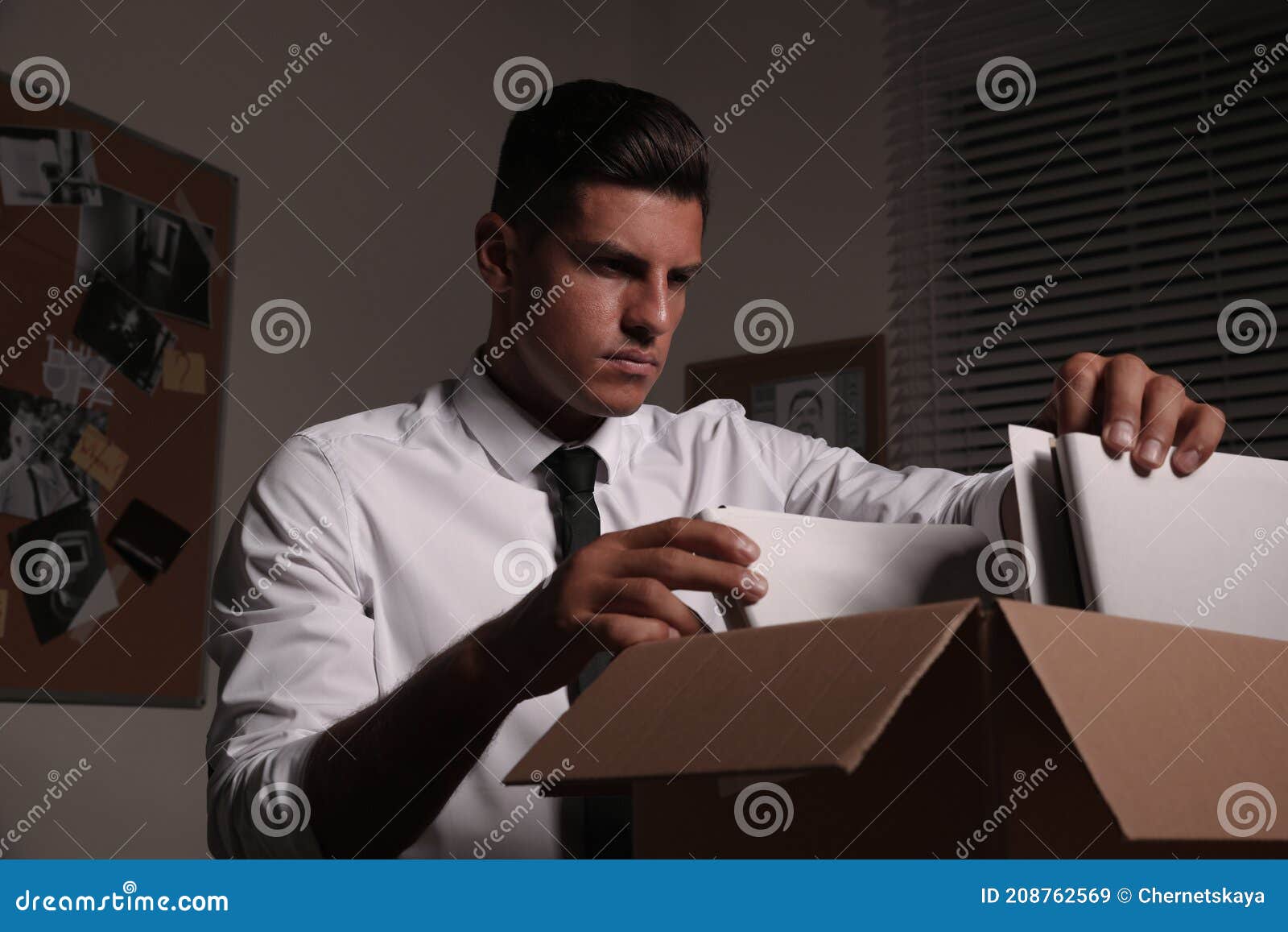 Professional Detective Doing Paperwork in His Office Stock Image ...