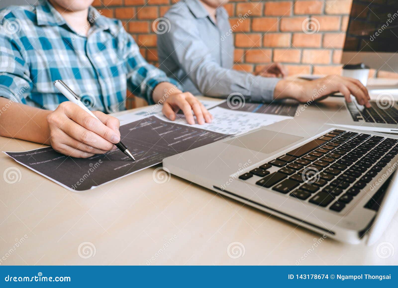 Professional Developer Programmer Cooperation Meeting and Brainstorming and Programming in ...