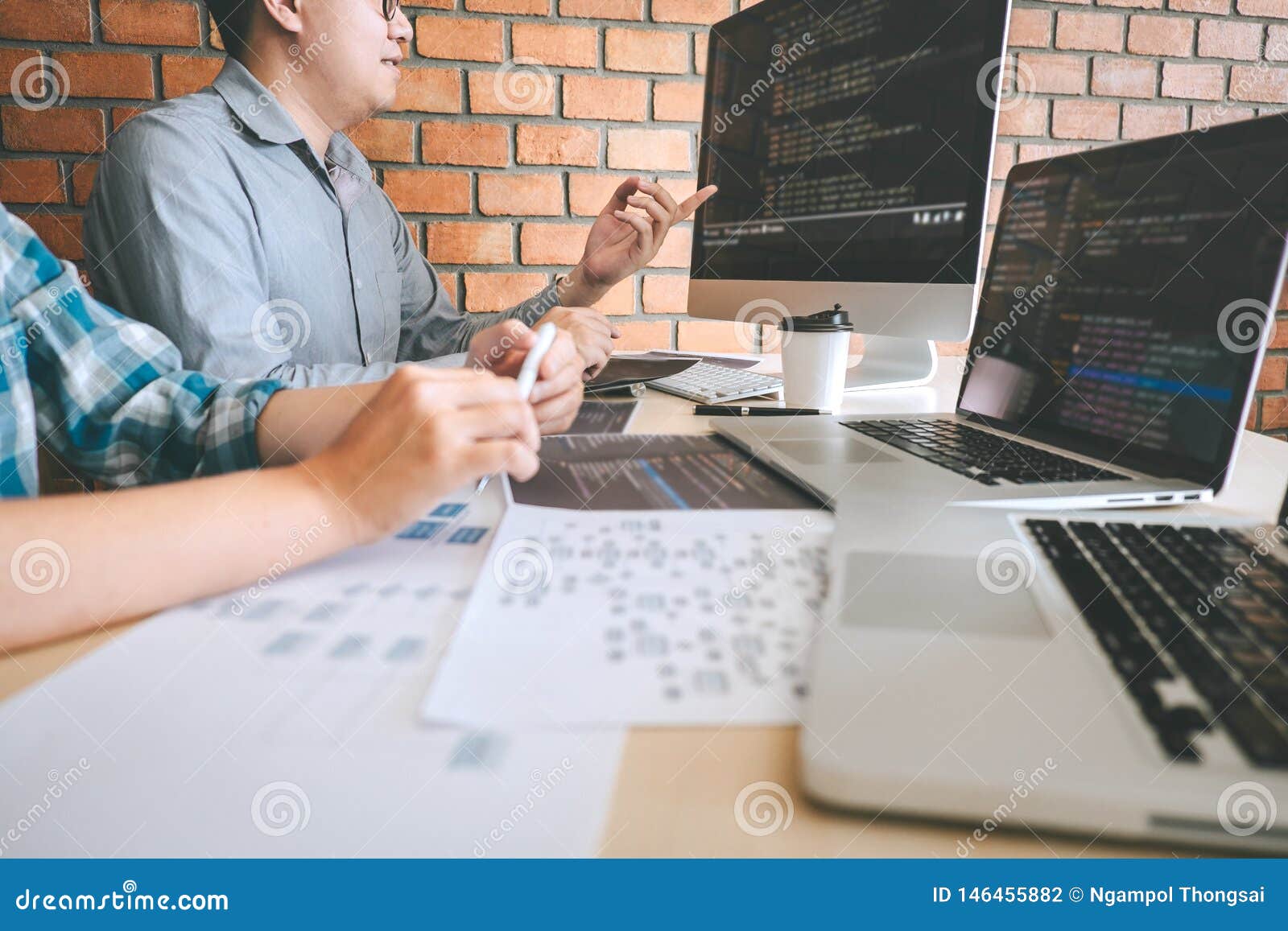 Professional Developer Programmer Cooperation Meeting and Brainstorming ...