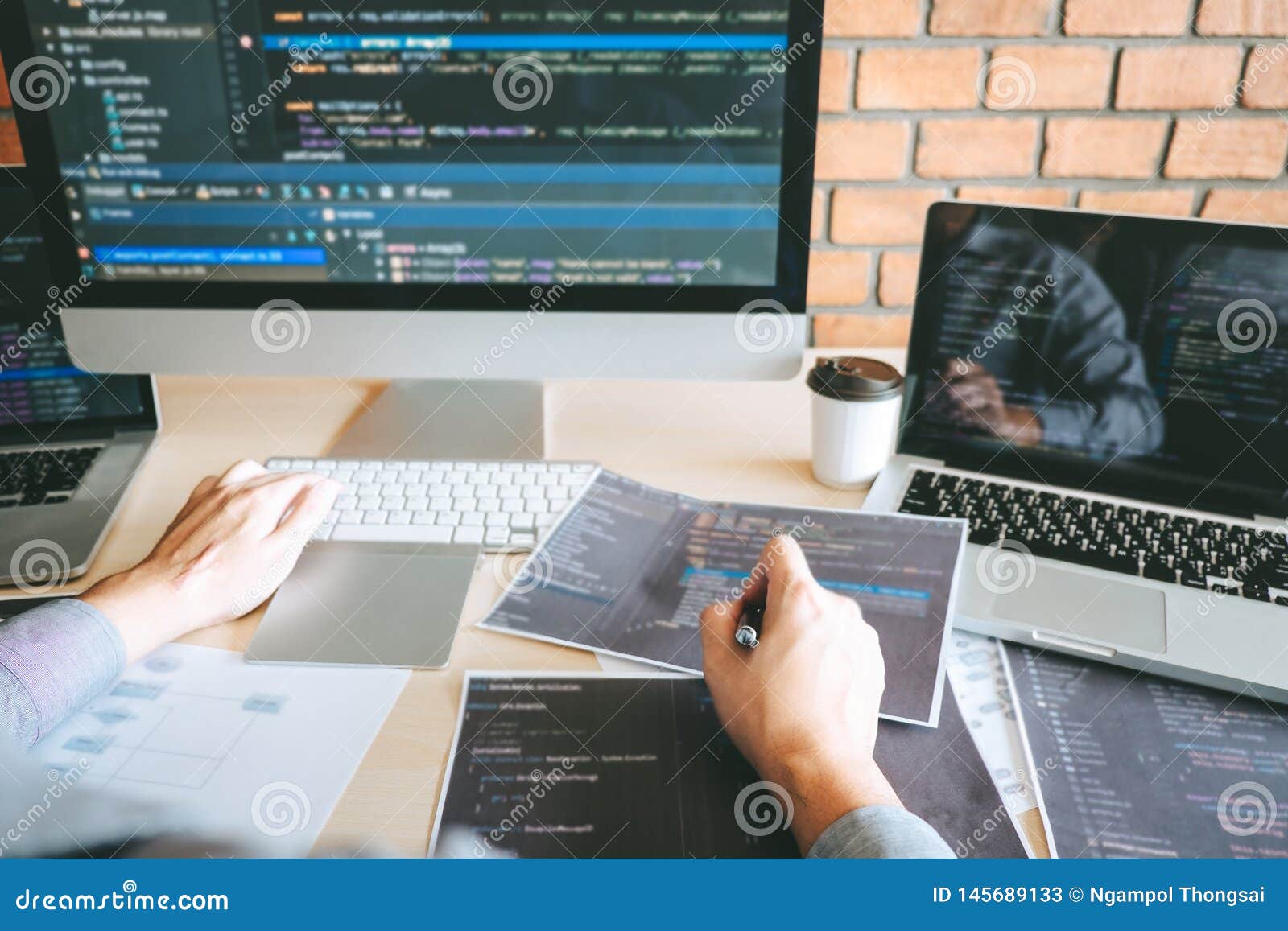 Professional Developer Programmer Working A Software Website Design And Coding Technology
