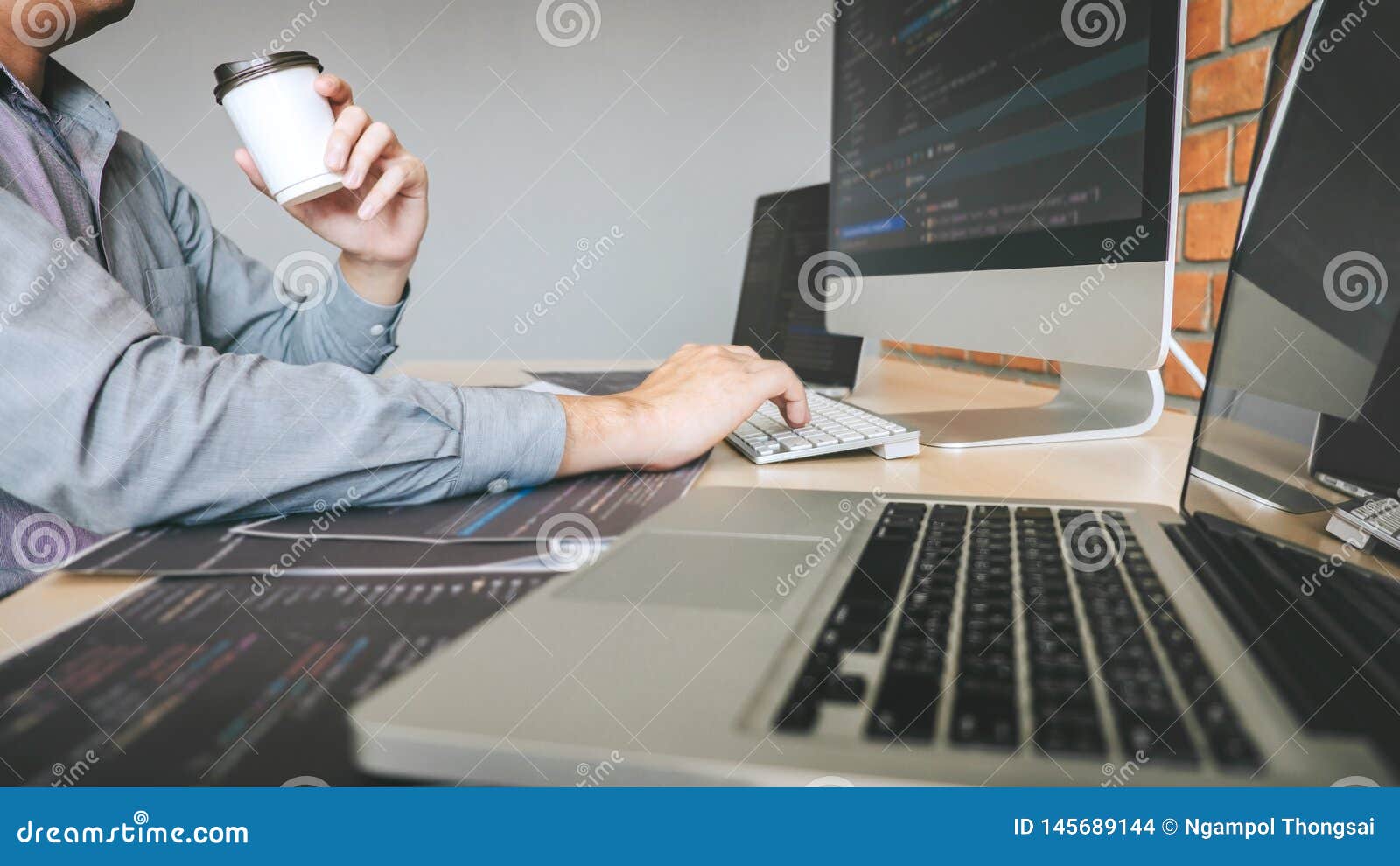 Professional Developer Programmer Working A Software Website Design And Coding Technology