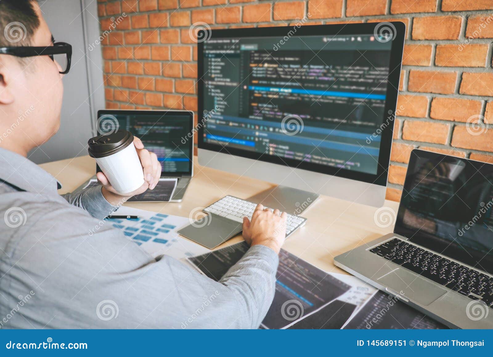Professional Developer Programmer Working A Software Website Design And Coding Technology