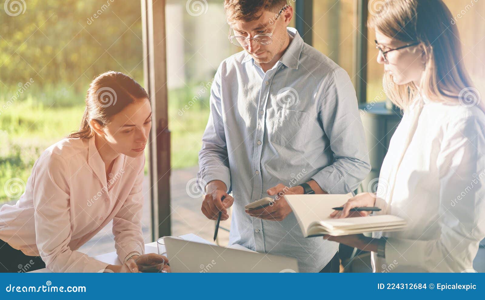 Cropped Portrait of Concentrated Developers at Workplace Stock Photo ...