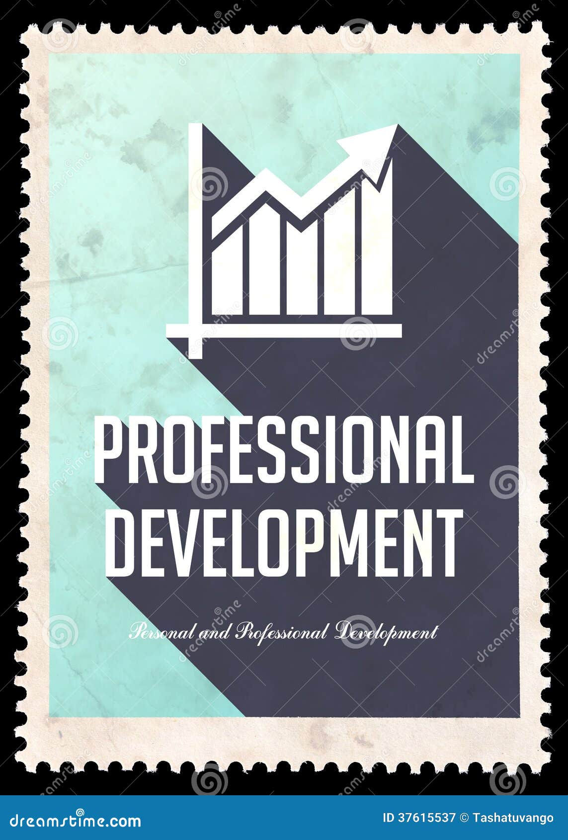 Professional Development on Blue in Flat Design. Stock Illustration ...