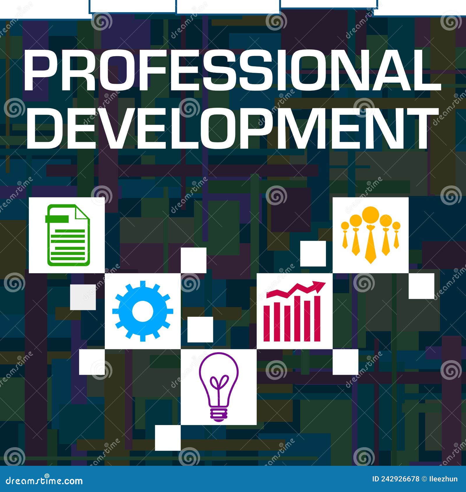 Professional Development Colorful Texture Business Symbols Stock ...
