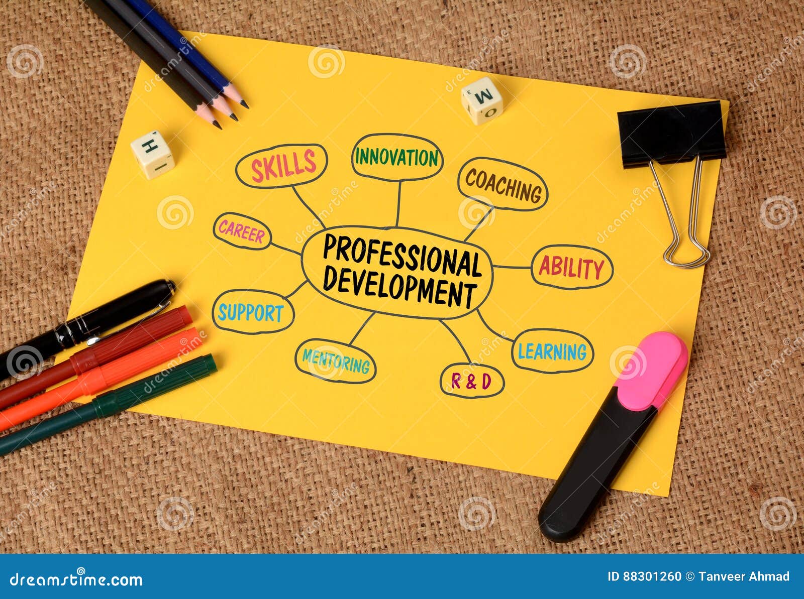 Professional Development Concept Drawing on Paper Stock Illustration ...