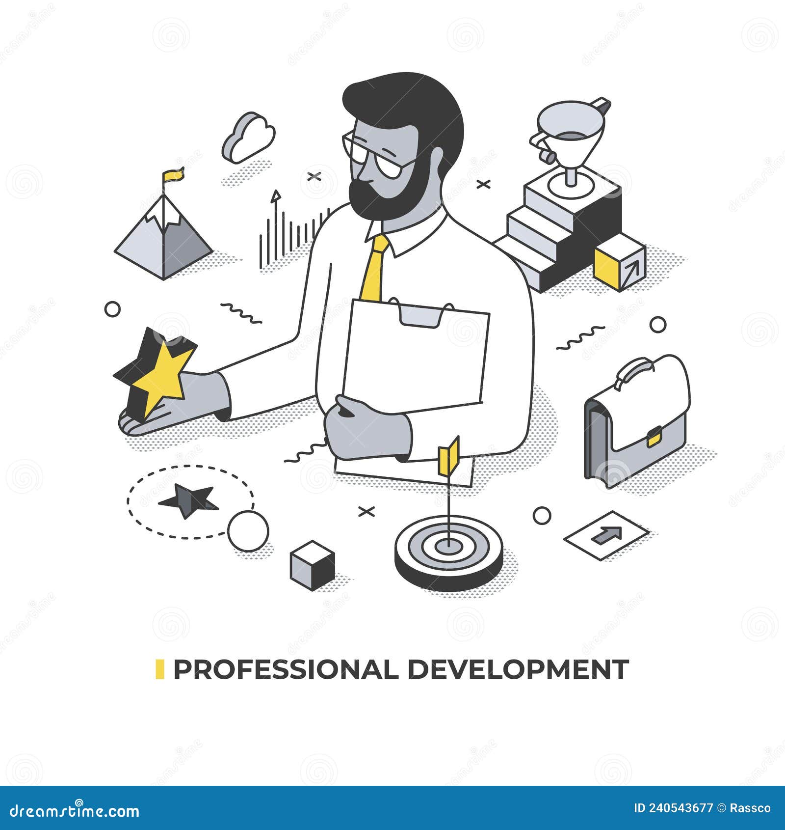 Professional Development Isometric Illustration Stock Vector ...