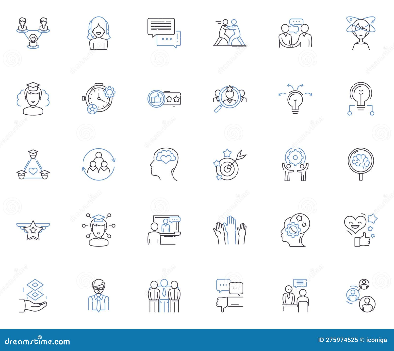 Professional Development Line Icons Collection. Growth, Learning ...