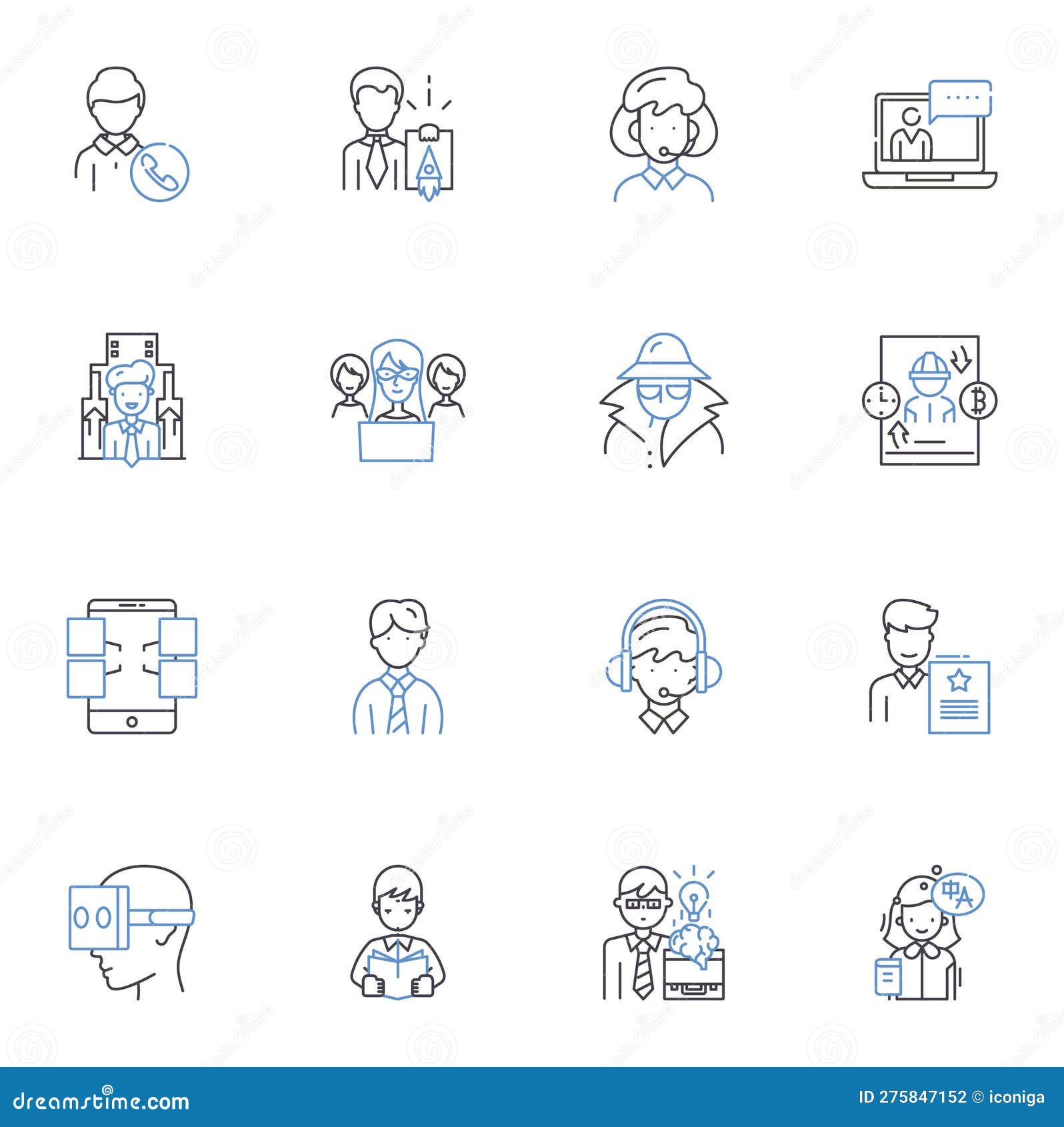 Professional Development Line Icons Collection. Skills, Training ...