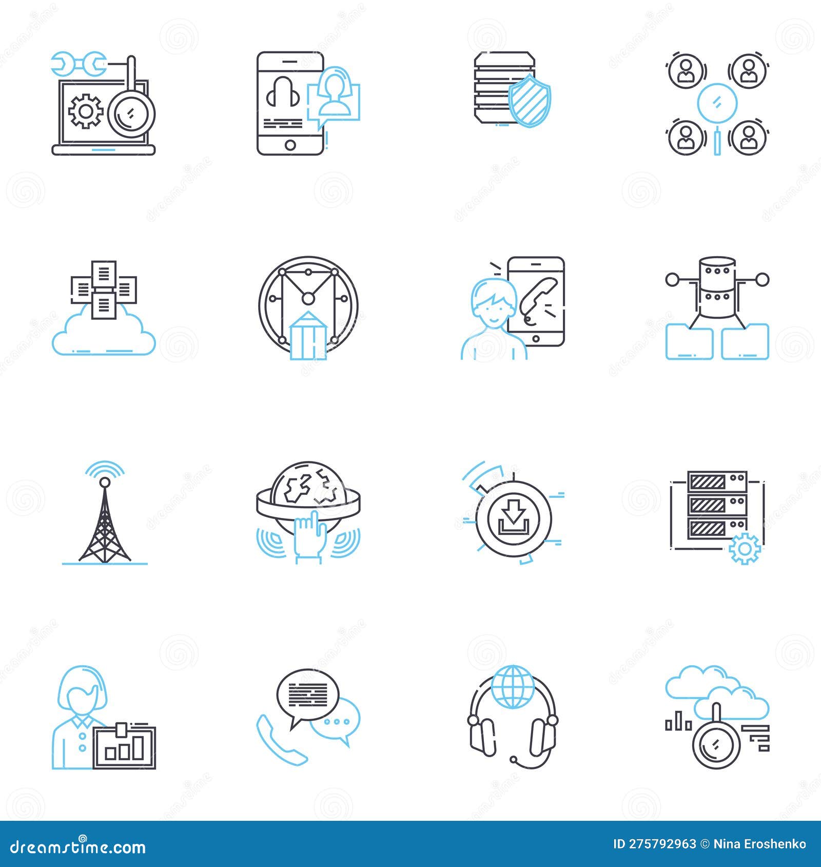 Professional Development Linear Icons Set. Growth, Education ...
