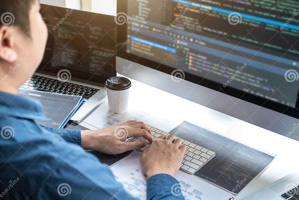 Professional Development Programmer Working In Programming Website A Software And Coding