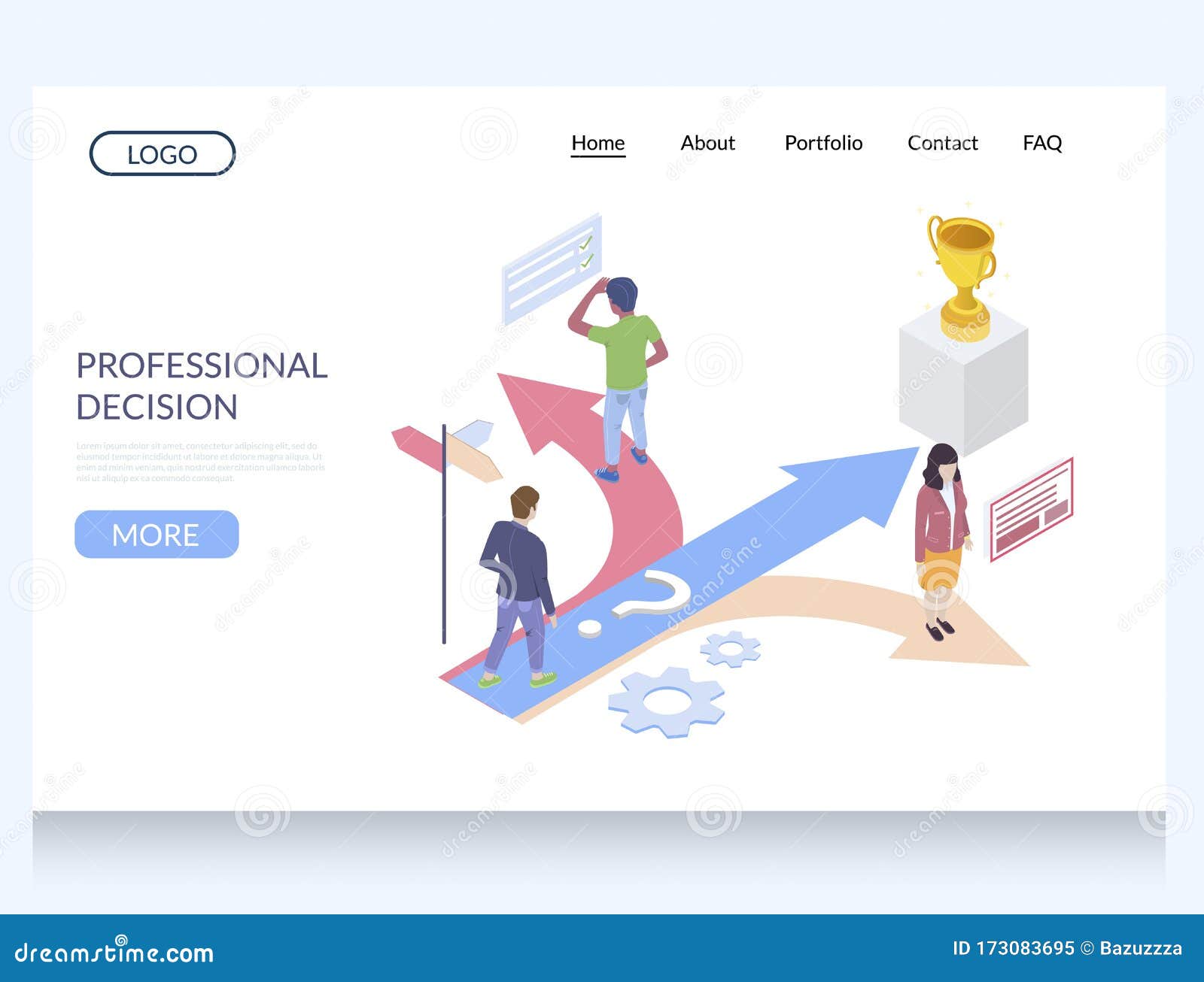 Professional Dicision Vector Website Landing Page Design Template Stock ...