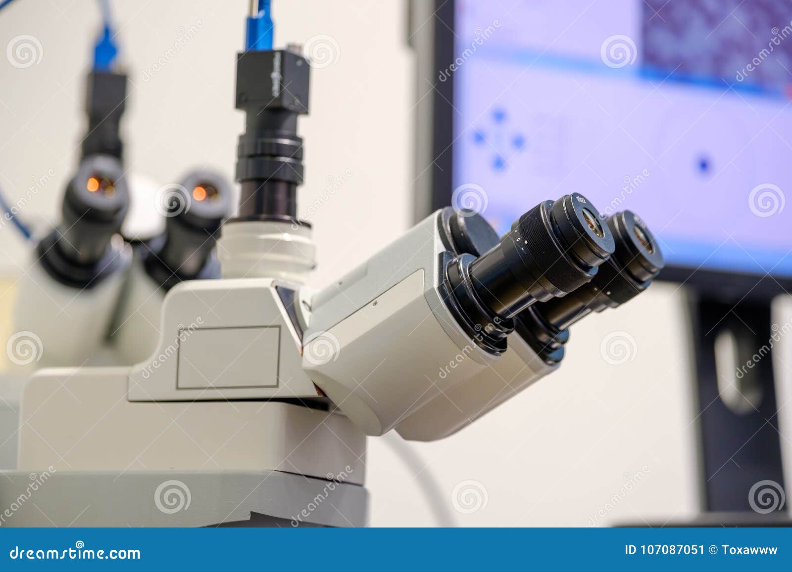 Professional Digital Microscope Science Background Stock Image - Image ...