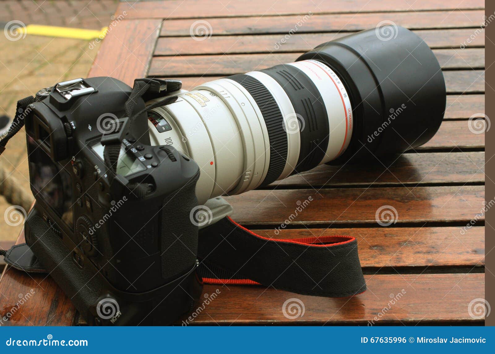 Professional Digital Photo Camera with Tele Lenses Stock Photo - Image ...