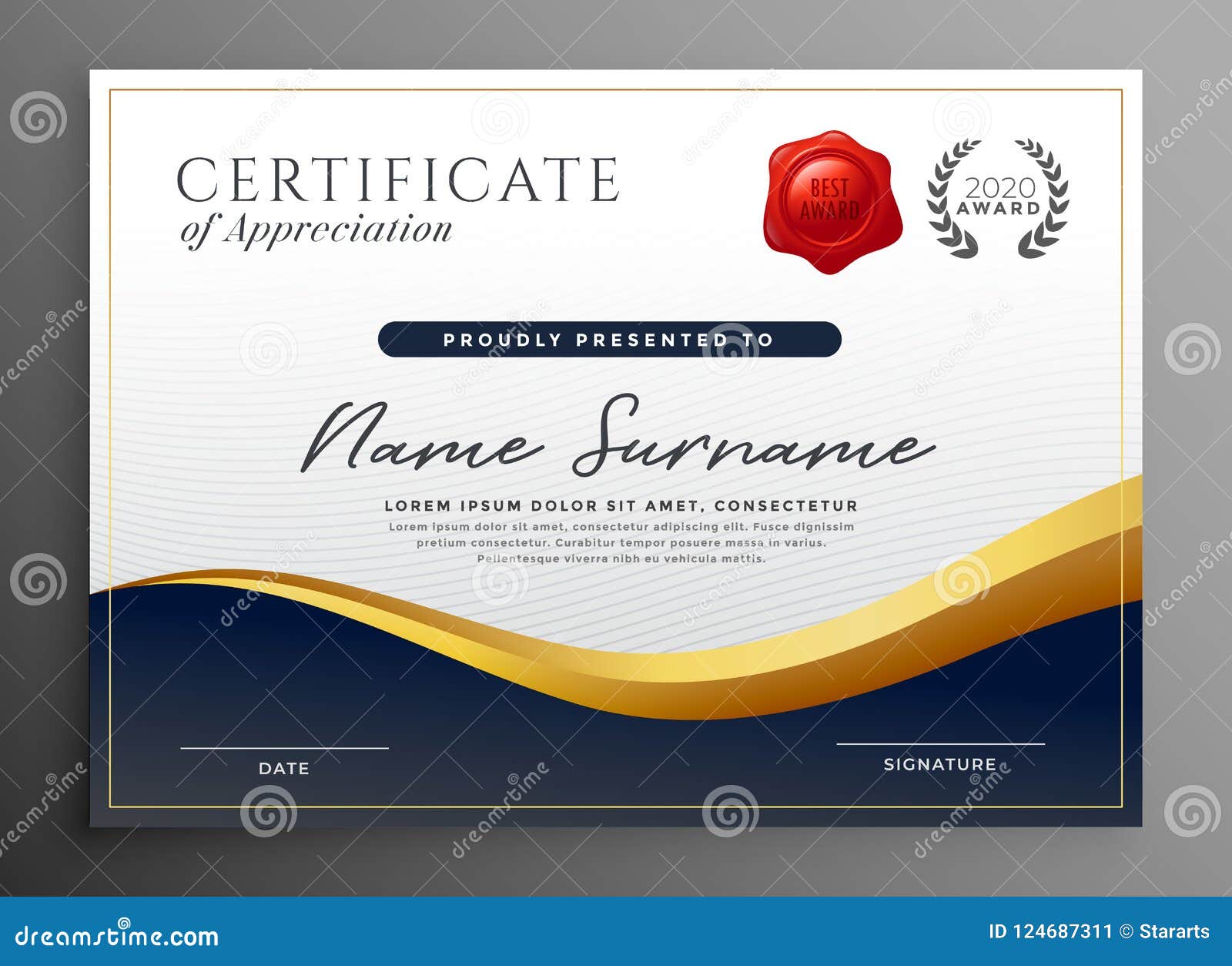 Professional Diploma Certificate Template Design Stock Vector ...