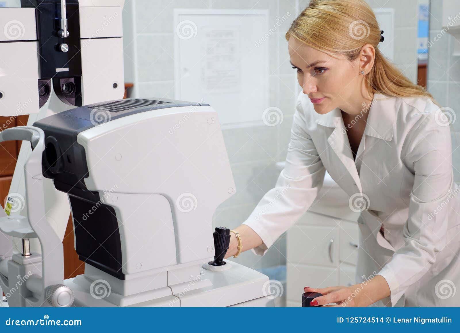 Professional Distinguished Eyesight Specialist at Work Stock Photo ...