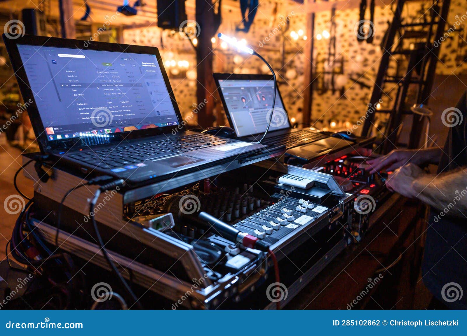 Professional DJ Equipment Sound and Audio Mixer Control Panel with ...