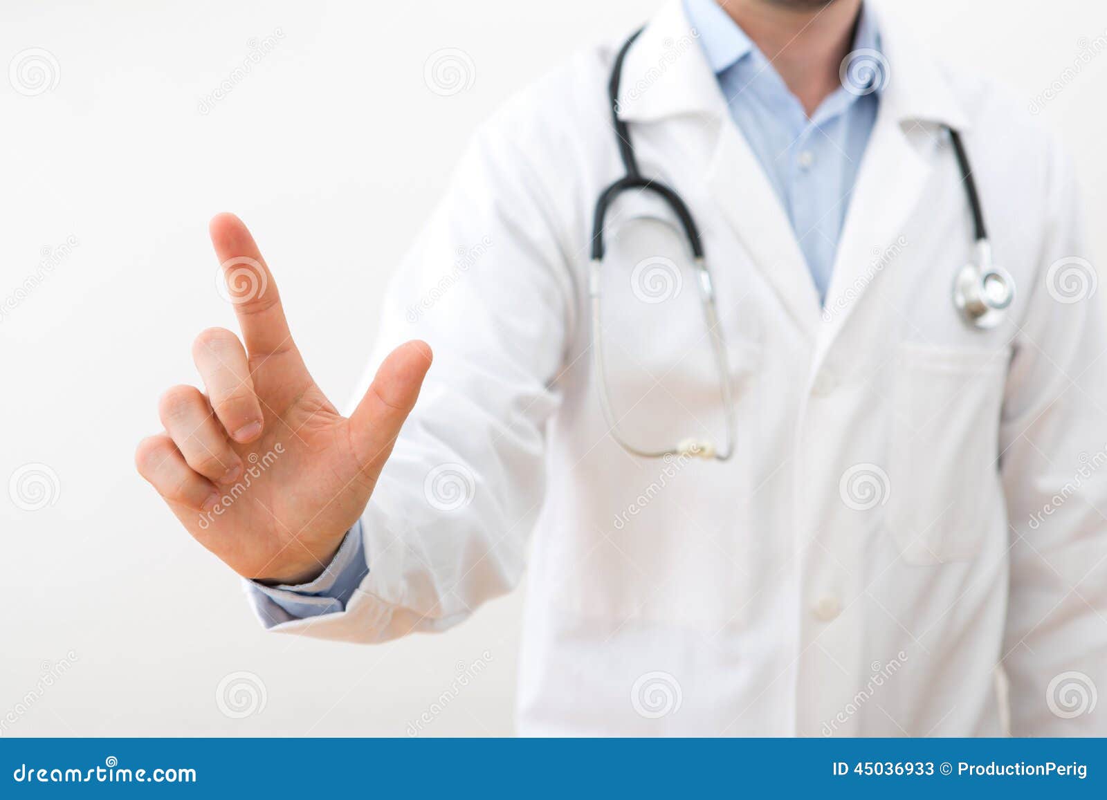 Professional Doctor Touching a Touchscreen Interface Stock Image ...