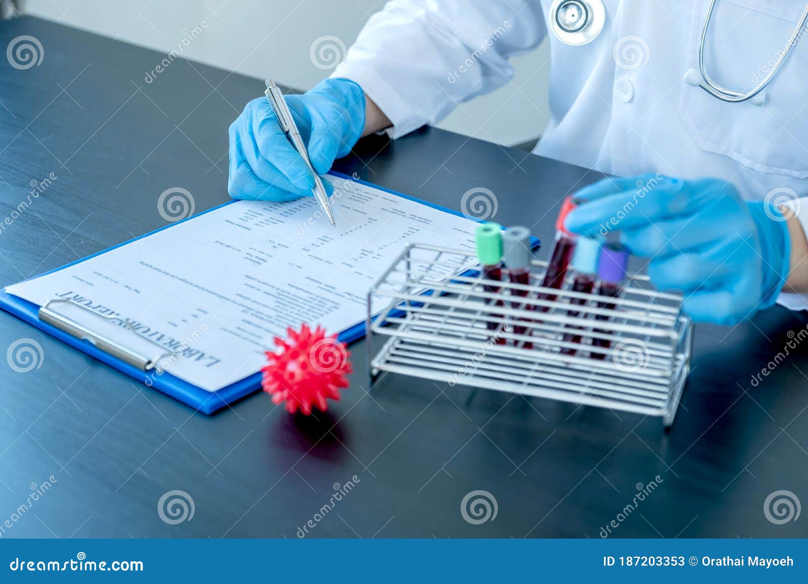 Professional Doctors Perform Find Virus Tests from Samples of Blood ...