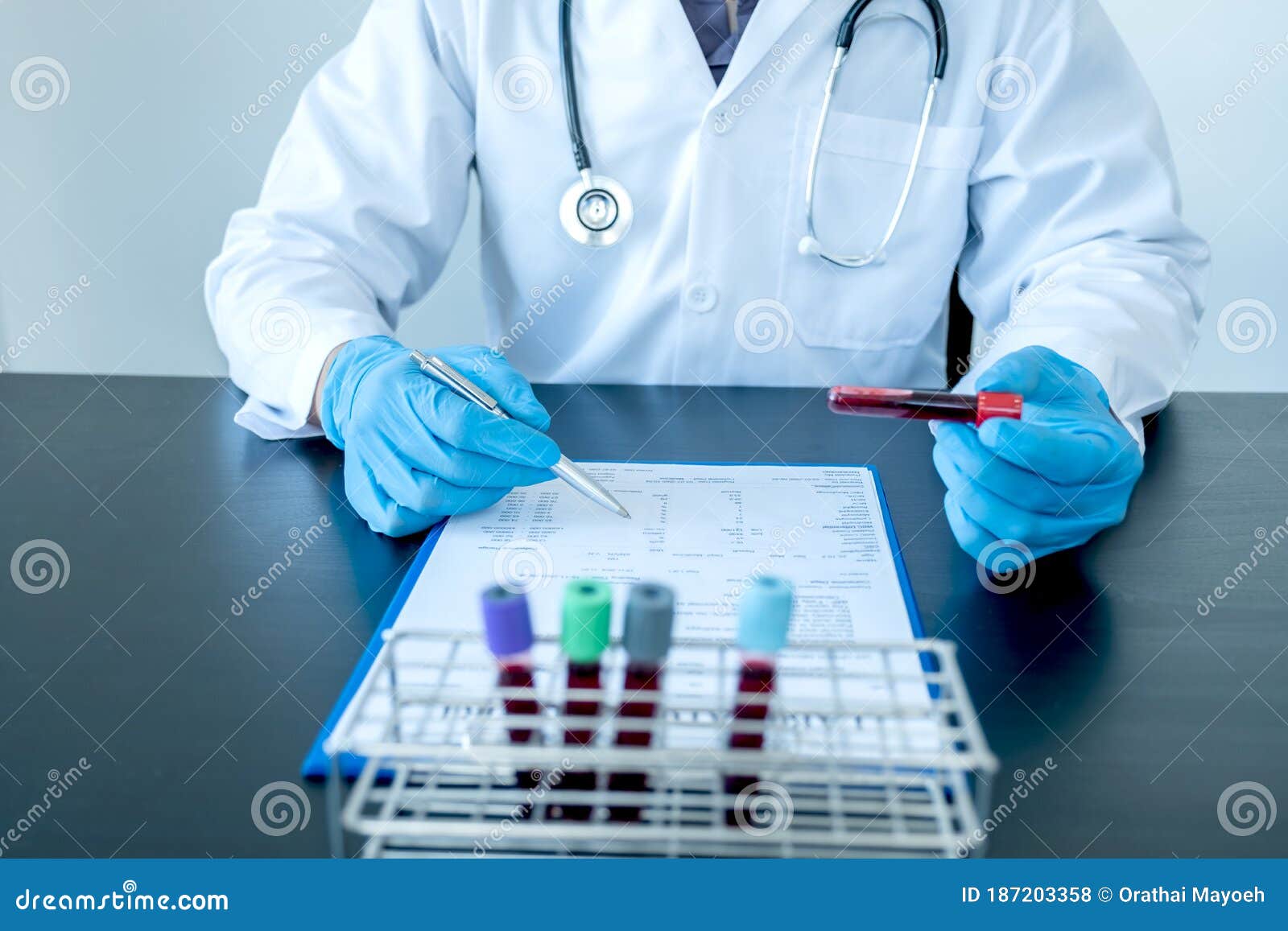 Professional Doctors Perform Find Virus Tests from Samples of Blood ...