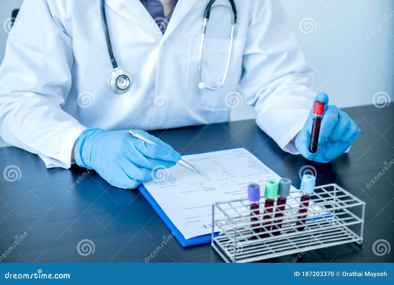 Professional Doctors Perform Find Virus Tests from Samples of Blood ...