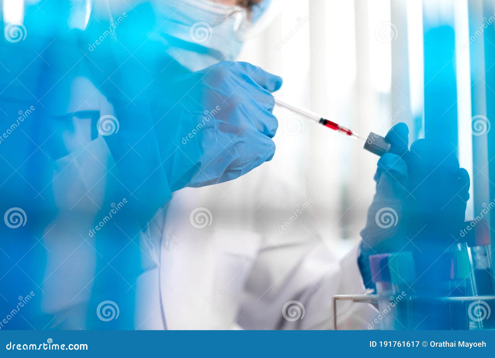 Professional Doctors Perform Find Virus Tests from Samples of Blood ...