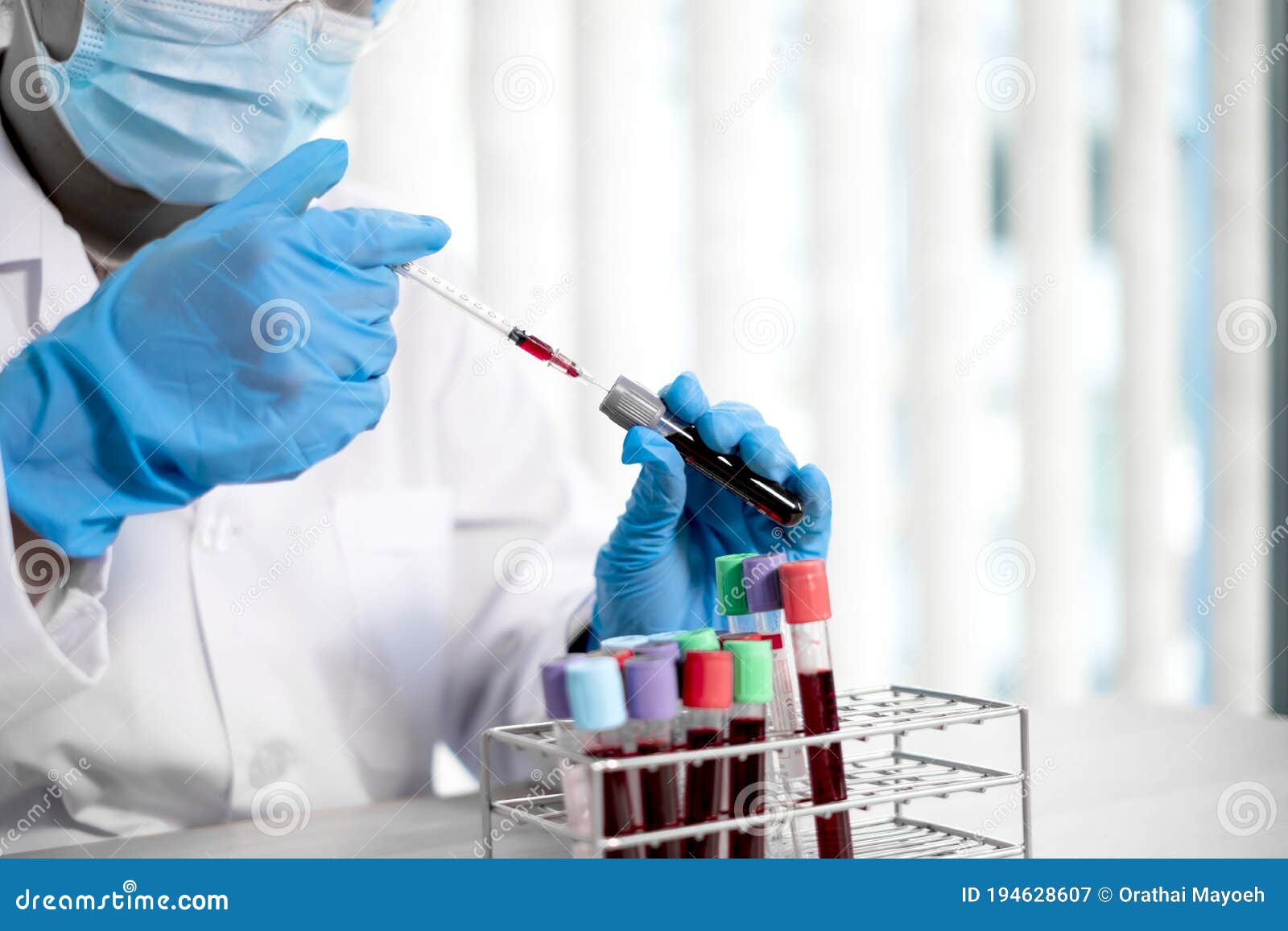 Professional Doctors Perform Find Virus Tests from Samples of Blood ...