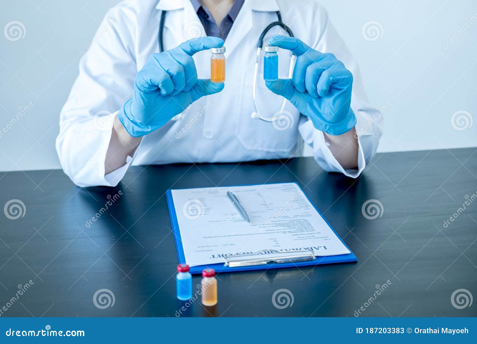 Professional Doctors Perform Testing and Analyzing Samples of Vaccines ...