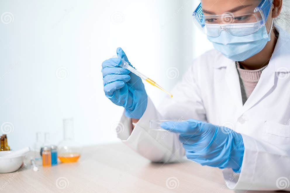 Professional Doctors Perform Testing and Analyzing Samples of Vaccines ...
