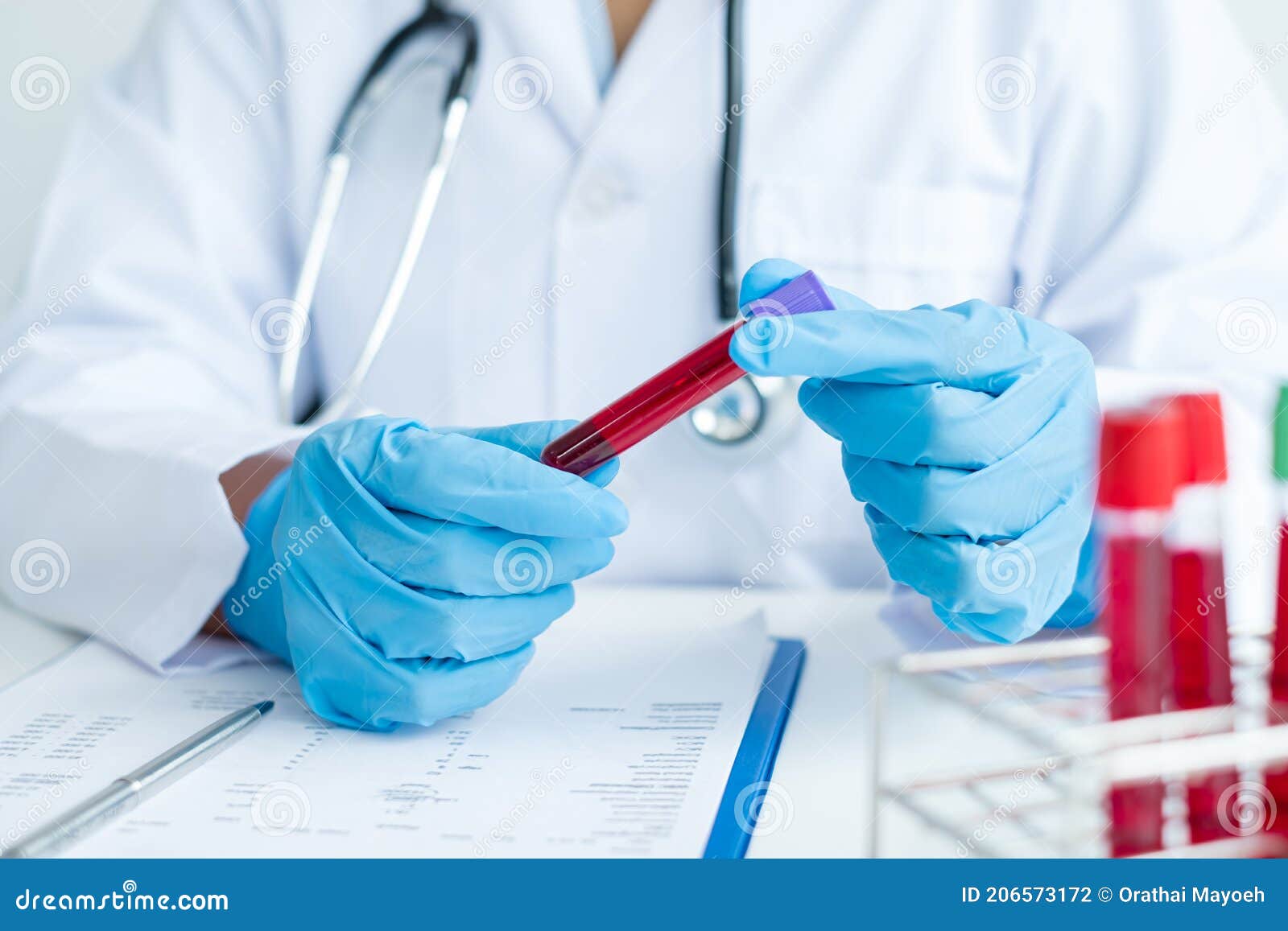 Professional Doctors Perform Tests from Samples of Blood Tests To ...