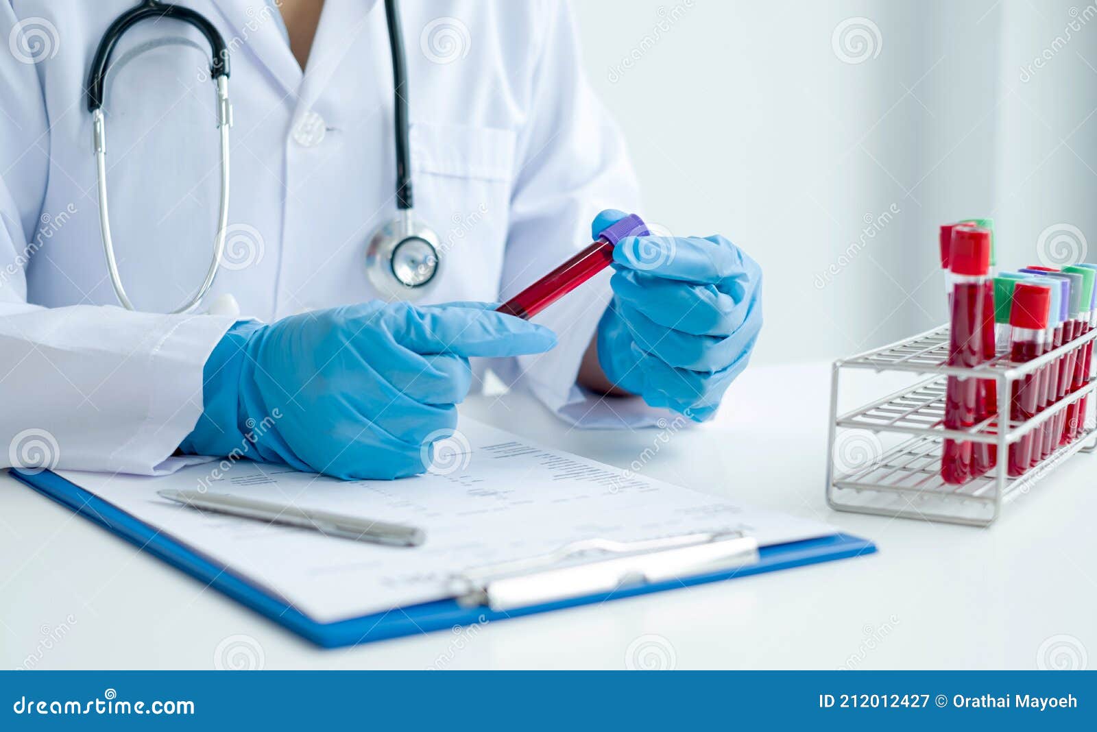 Professional Doctors Perform Tests from Samples of Blood Tests To ...