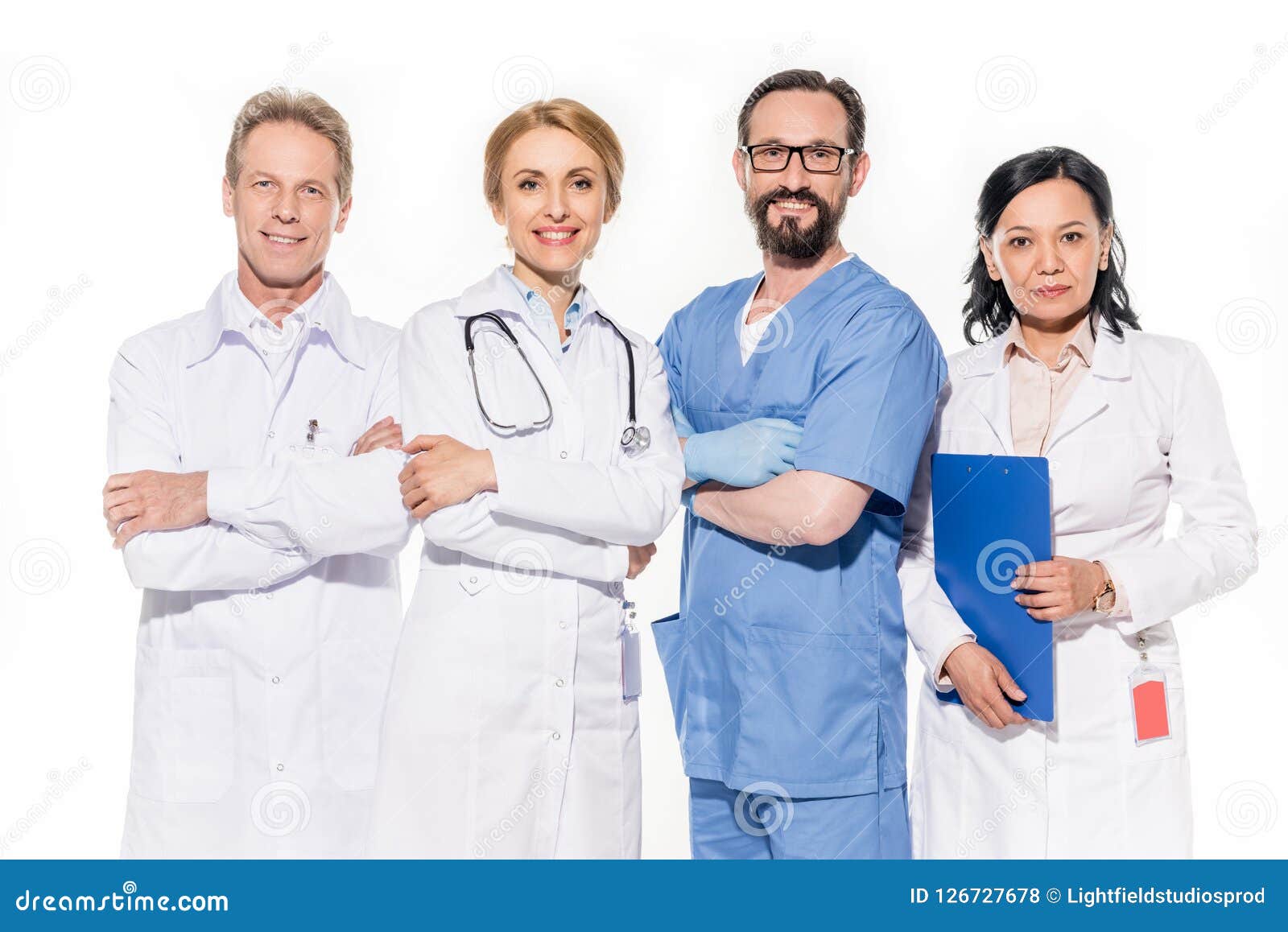 Professional Team of Doctors Smiling at Camera Stock Photo - Image of ...