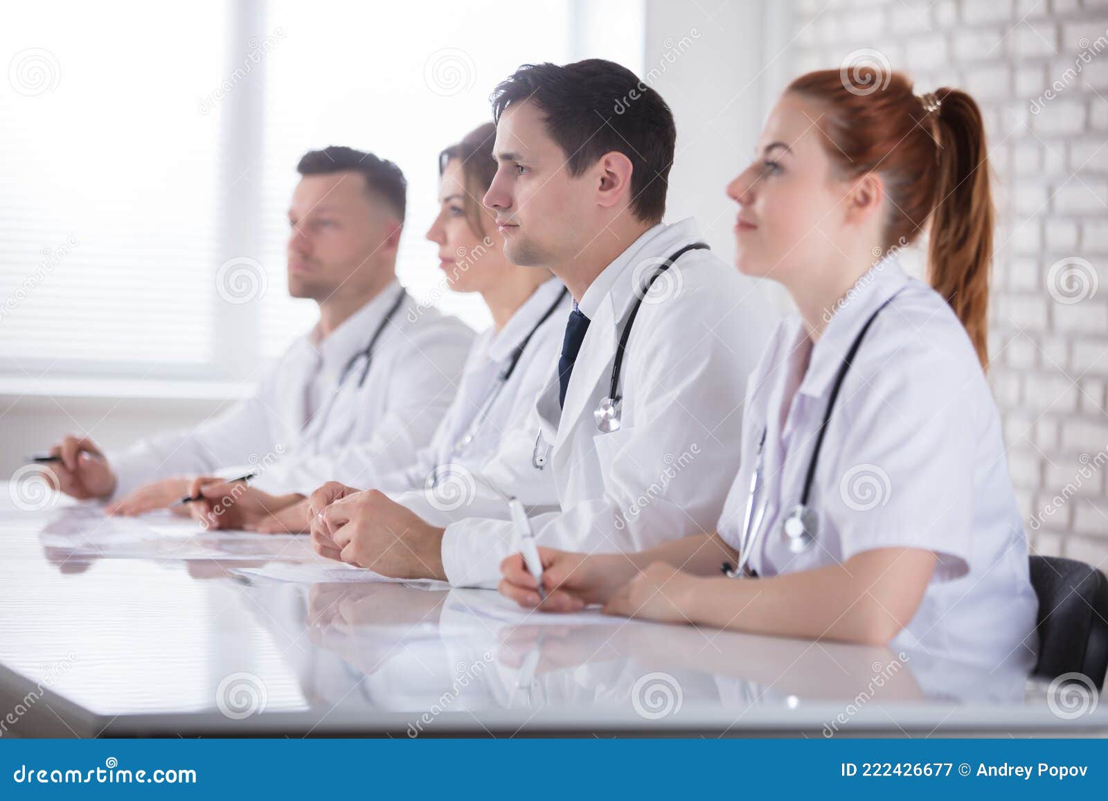 Professional Doctors Team in Meeting Stock Image - Image of nurse ...