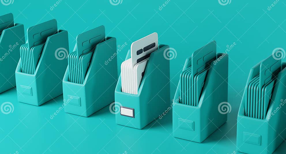 Professional Document Management, Cardboard Office Storage. 3D Render ...