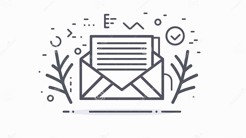 Professional Document Reply Outline Vector Illustration Stock Vector ...