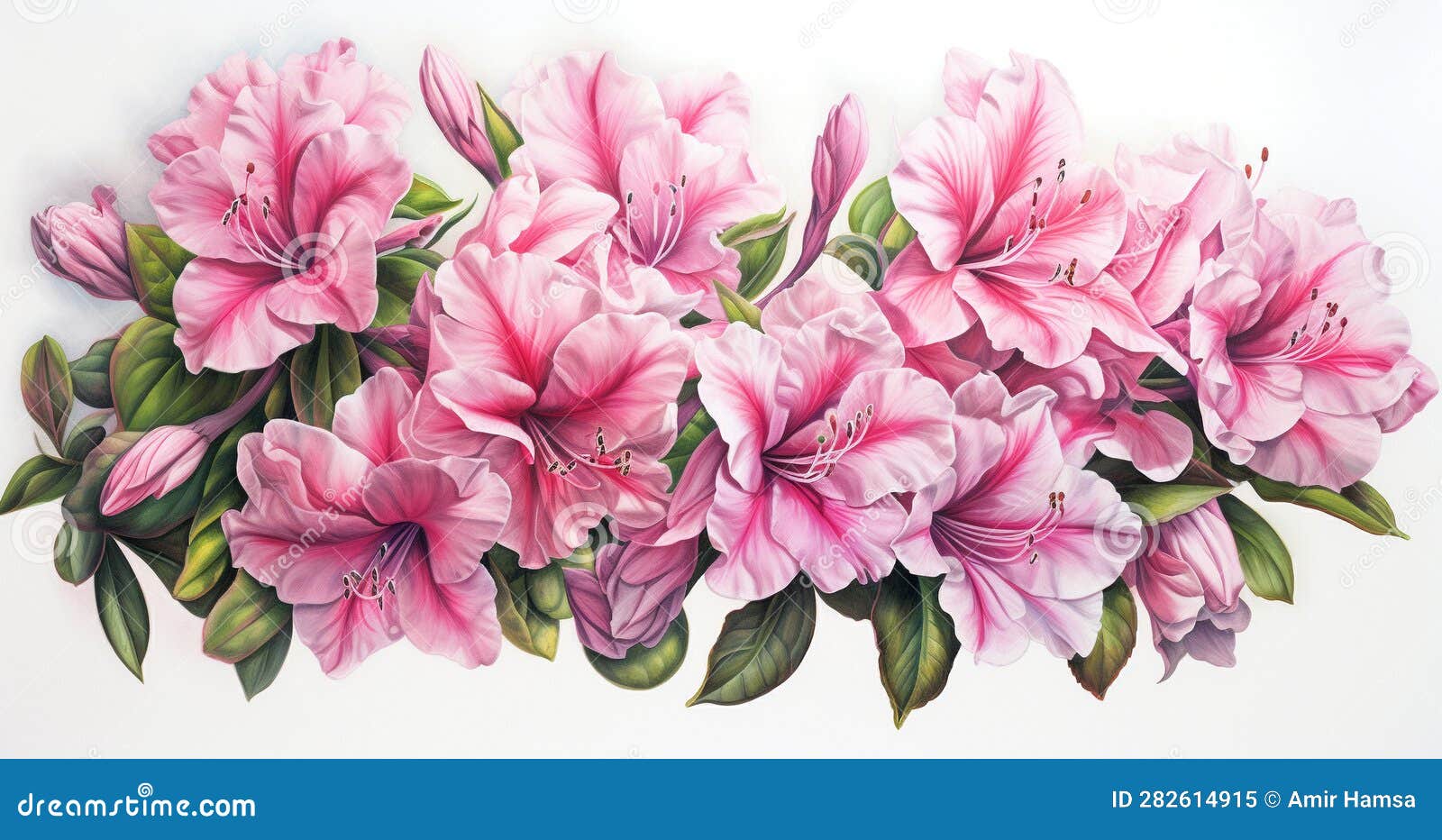 Azalea flowers stock illustration. Illustration of leaf - 282614915