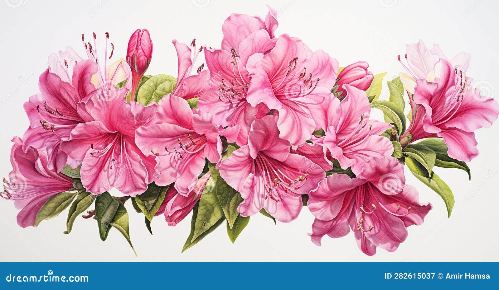 Azalea flowers stock illustration. Illustration of summer - 282615037