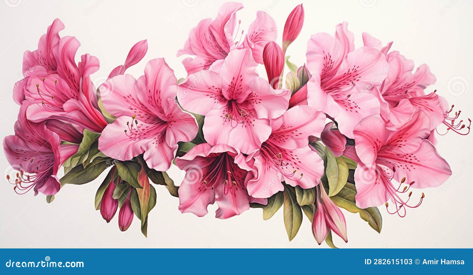 Azalea flowers stock illustration. Illustration of painting - 282615103