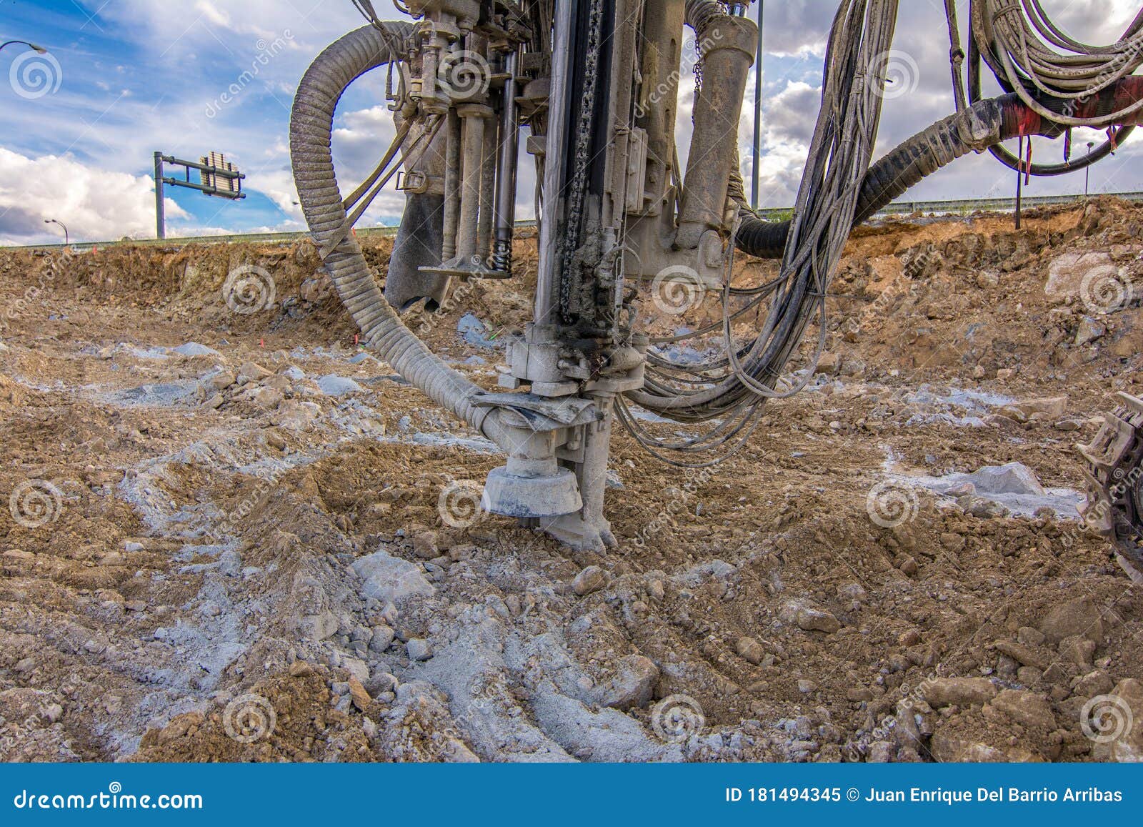 Professional Drilling Rig Doing a Geotechnical Study of the Terrain ...