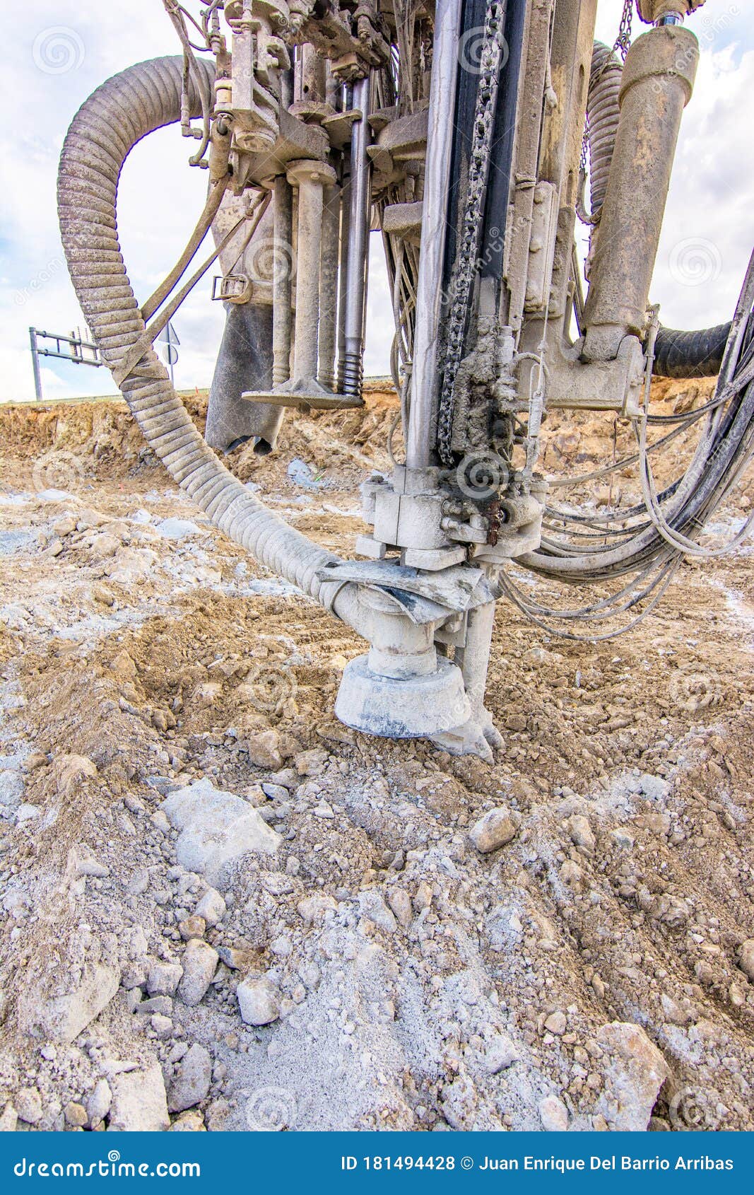 Professional Drilling Rig Doing a Geotechnical Study of the Terrain ...