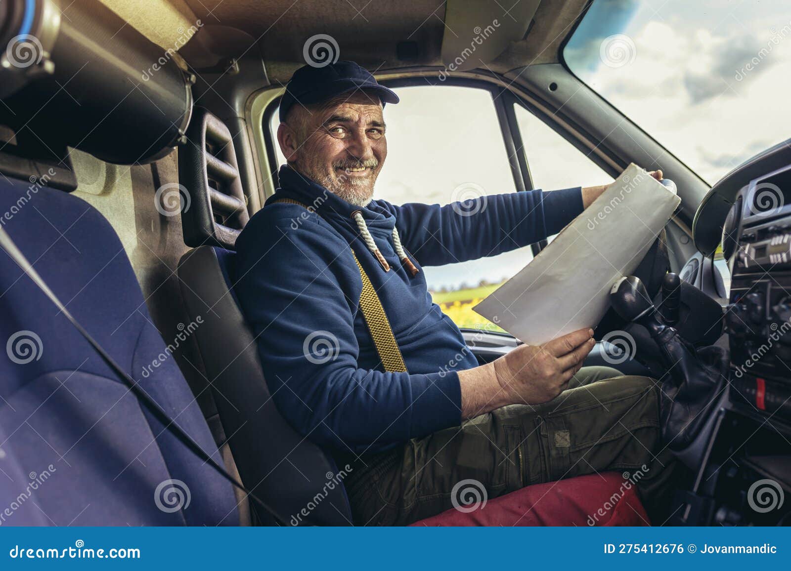Driver Driving a Truck on the Road Stock Photo - Image of shipment ...