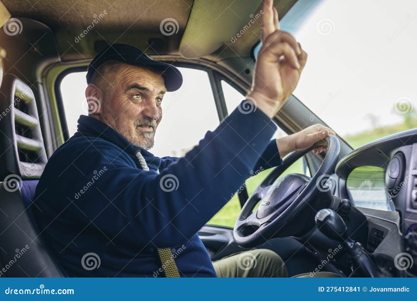 Professional Driver Driving a Truck on the Road Stock Image - Image of ...