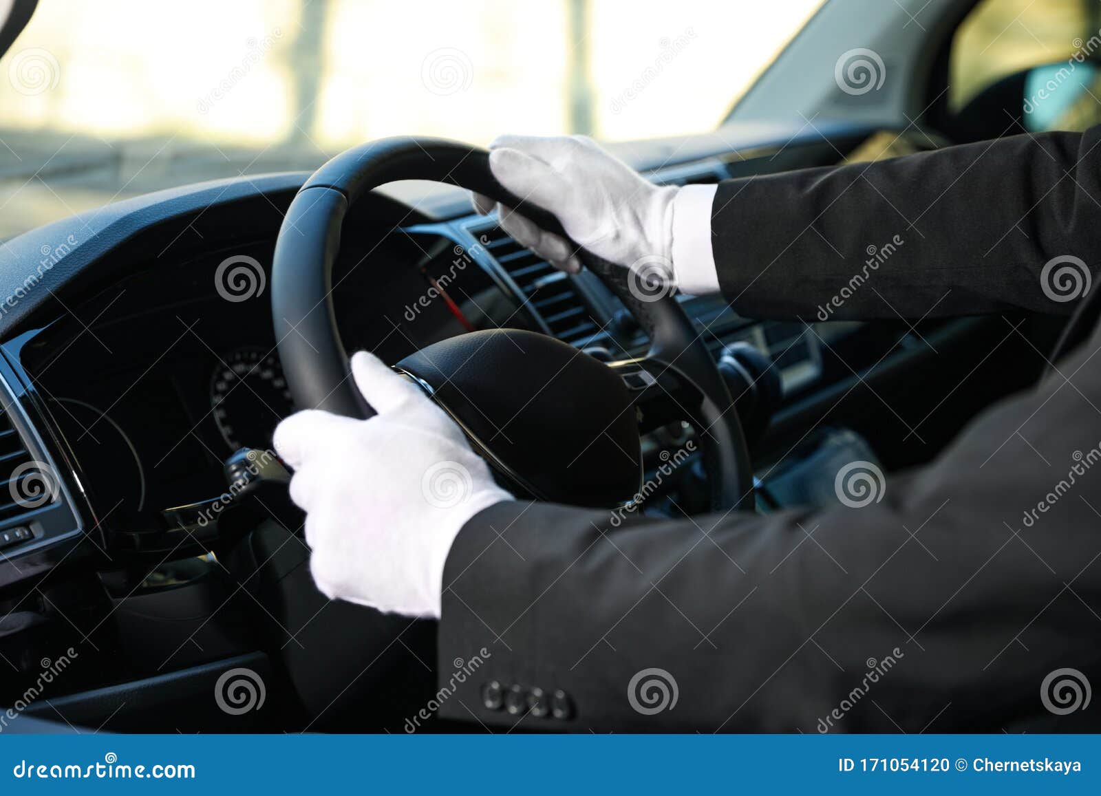 Professional Driver in Luxury Car. Chauffeur Service Stock Photo ...