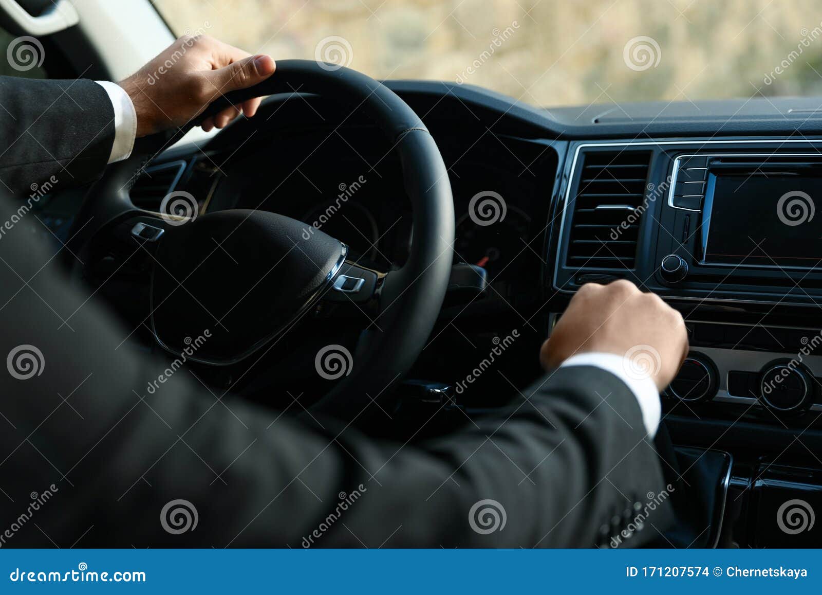 Professional Driver in Luxury Car. Chauffeur Service Stock Photo ...